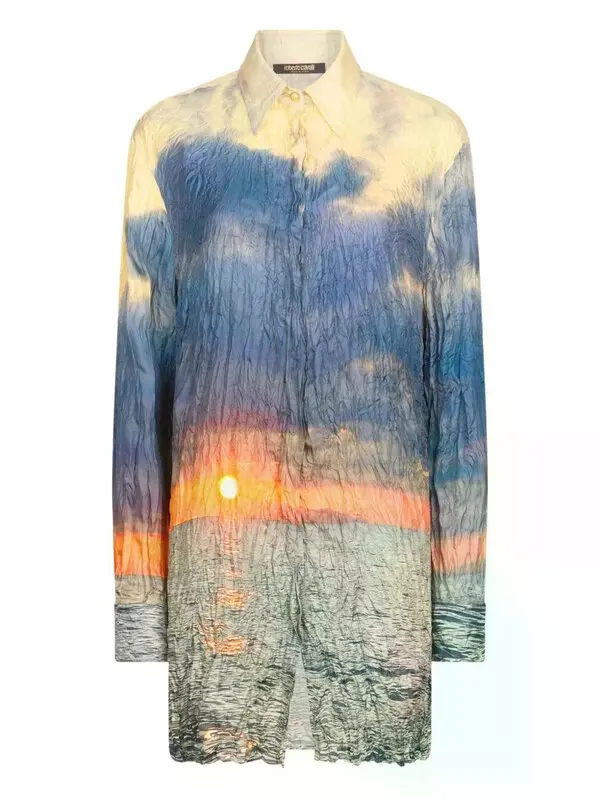 Roberto Cavalli Printed Distressed Shirt