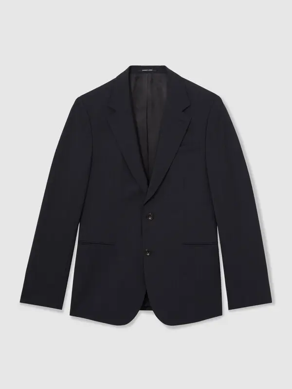 REISS Promise Tailored Fit Wool-blend Single-breasted Suit Blazer - Navy