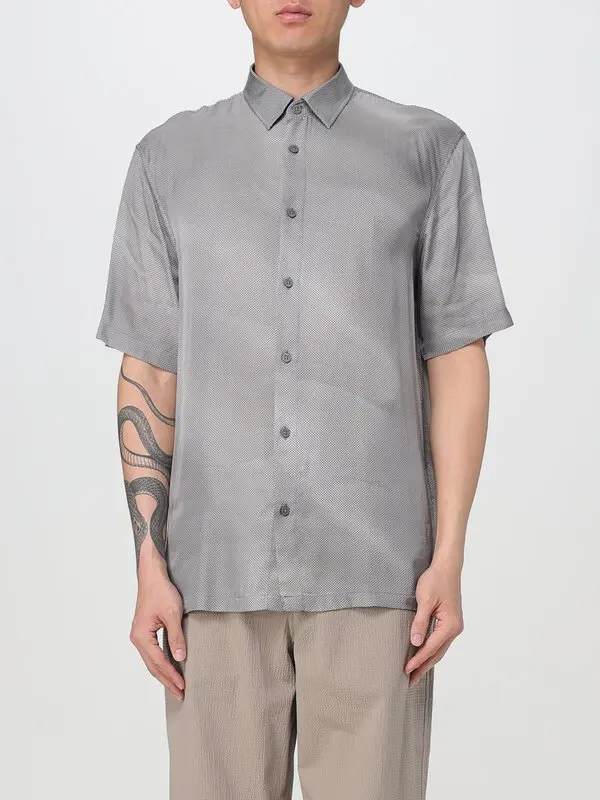armani exchange mens dress shirts Armani Exchange Men Blue Cotton Short Sleeve Shirt  Urban City Styles  Retail