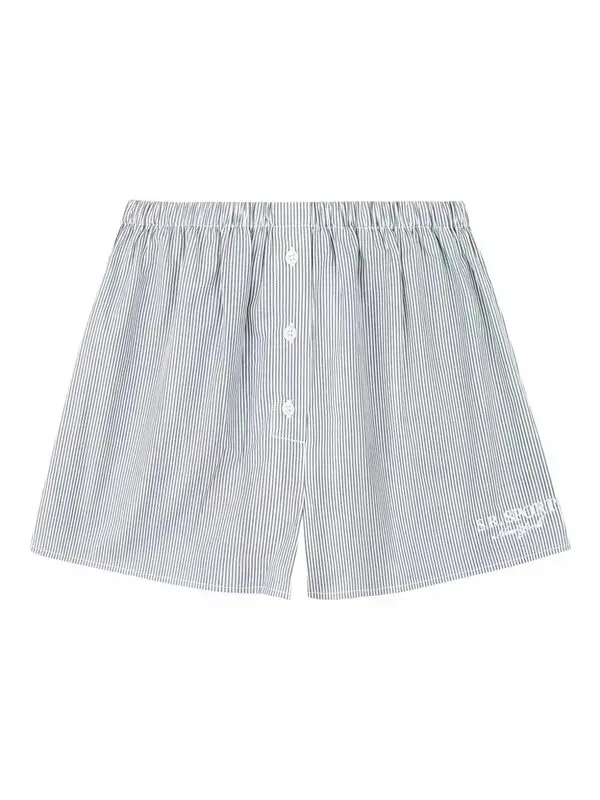 SPORTY & RICH Striped Lounge Shorts - Green