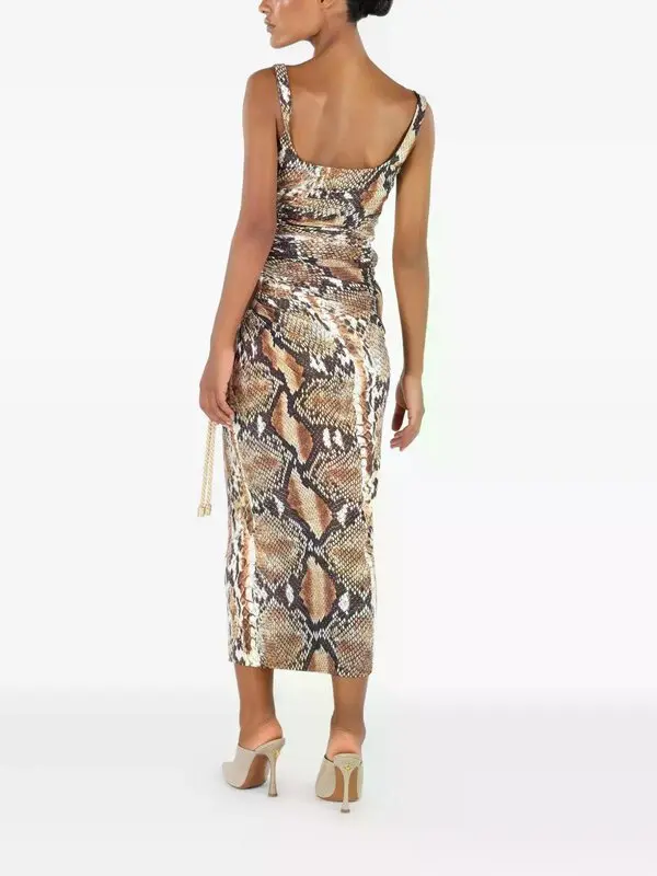Roberto Cavalli Python-print Midi Dress