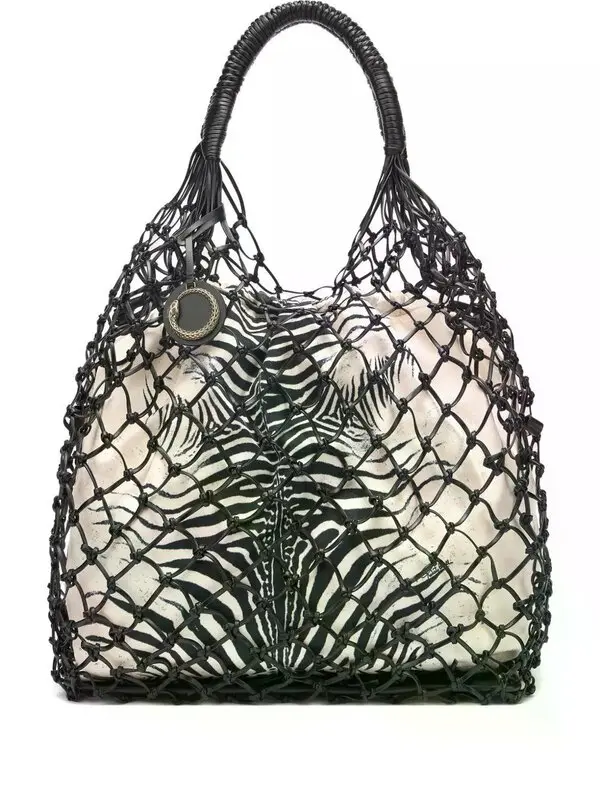 Roberto Cavalli Animal Print Net Tote Bag