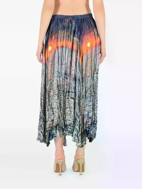 Roberto Cavalli Printed Silk Midi Skirt