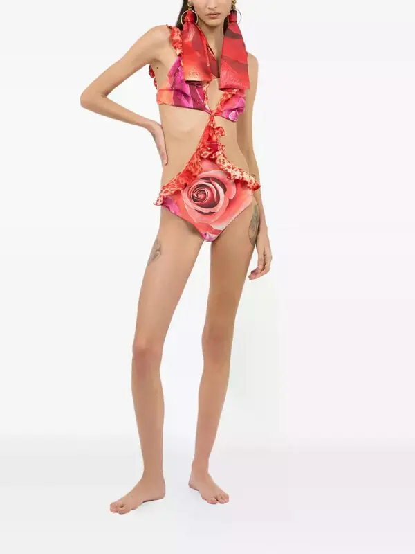 Roberto Cavalli Garden Rose One-piece Swimsuit