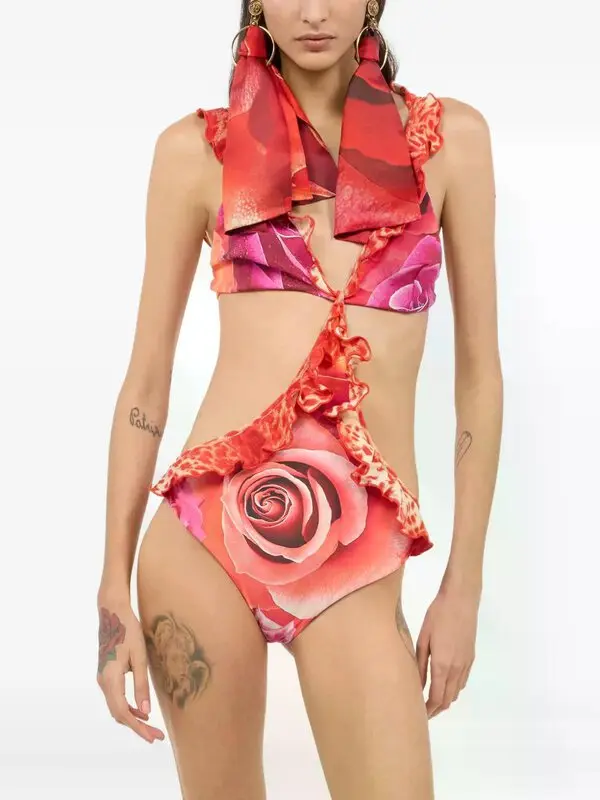Roberto Cavalli Garden Rose One-piece Swimsuit
