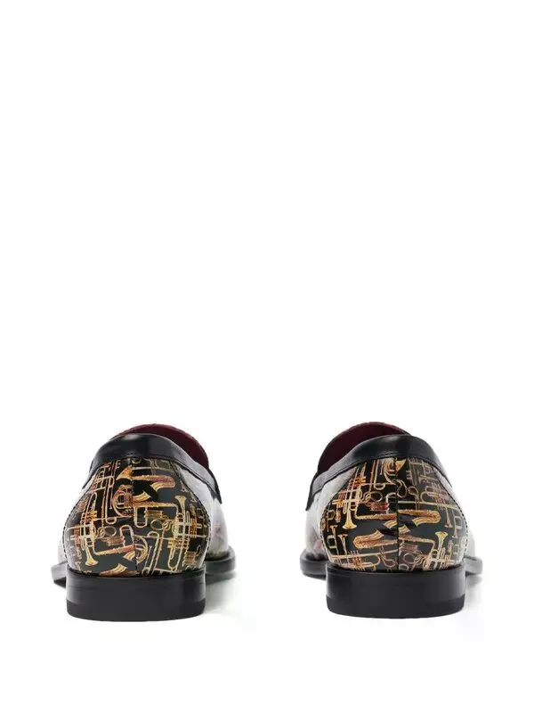 SCAROSSO Graphic-print Loafers - Black