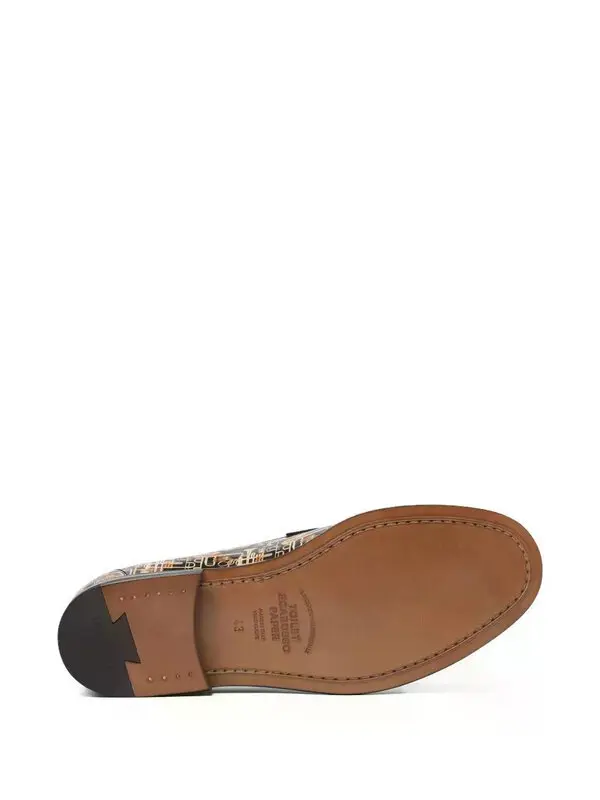 SCAROSSO Graphic-print Loafers - Black
