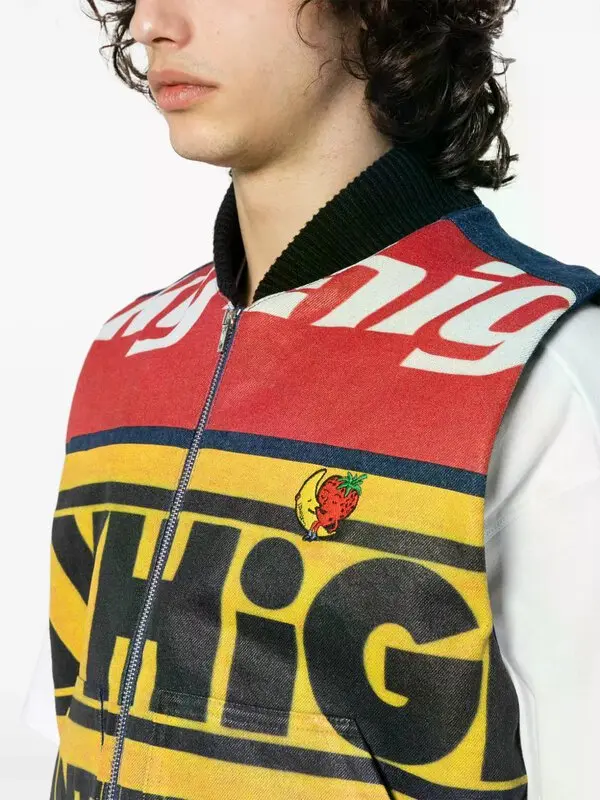 SKY HIGH FARM WORKWEAR Graphic-logo Denim Gilet