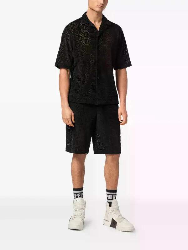 Philipp Plein Hexagon-patterned Short-sleeve Shirt