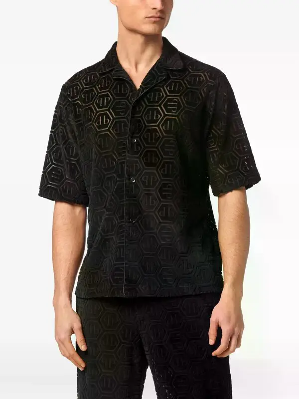 Philipp Plein Hexagon-patterned Short-sleeve Shirt