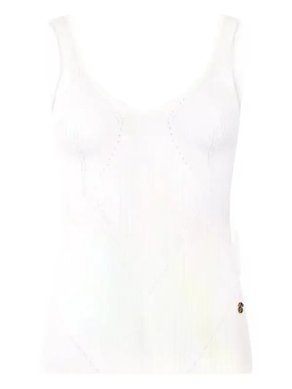 Roberto Cavalli Ribbed-knit Tank Top - White