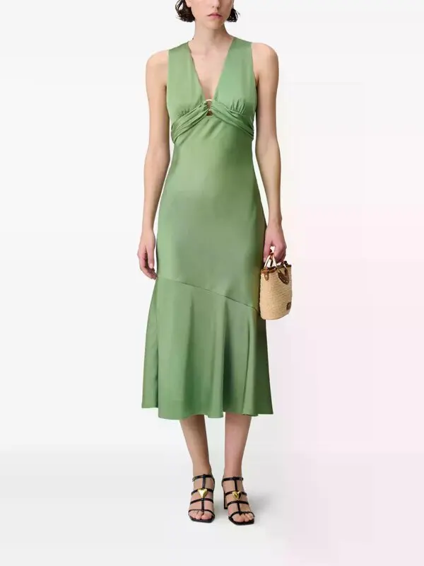 Claudie Pierlot Satin Dress In Green - 54% Off | Editorialist