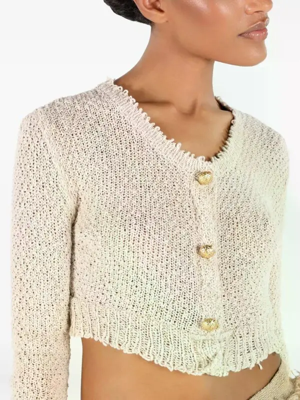 Roberto Cavalli Cropped Knitted Cardigan