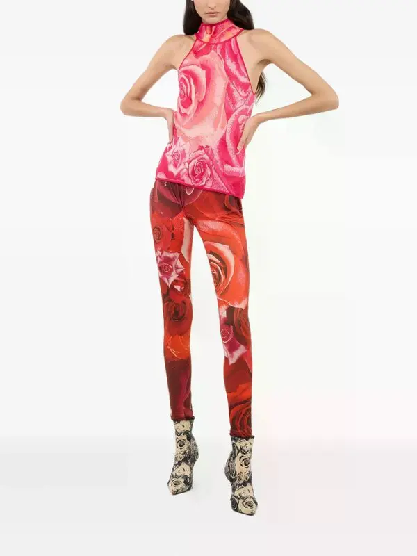 Roberto Cavalli Floral-print Halterneck Top