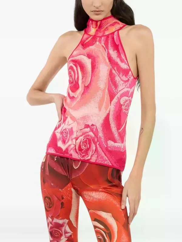 Roberto Cavalli Floral-print Halterneck Top