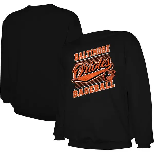 STITCHES Baltimore Orioles Pullover Sweatshirt By - Black
