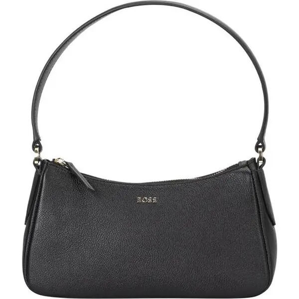 BOSS Small Alyce Leather Hobo Bag - Black