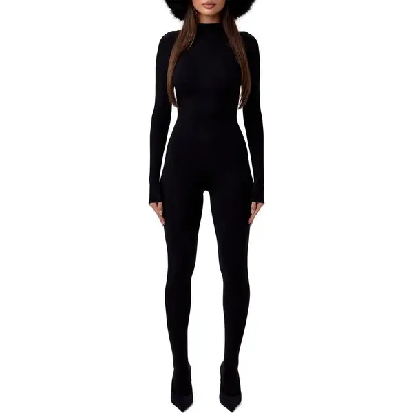 Naked Wardrobe Long Sleeve Jumpsuit - Black