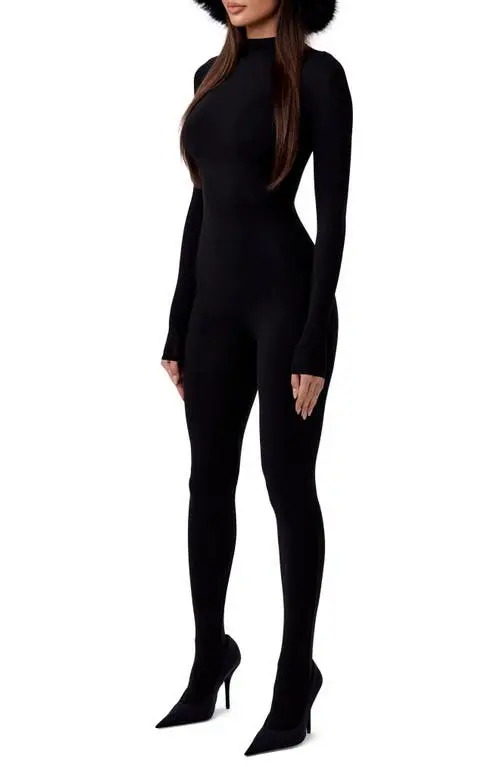 Naked Wardrobe Long Sleeve Jumpsuit - Black