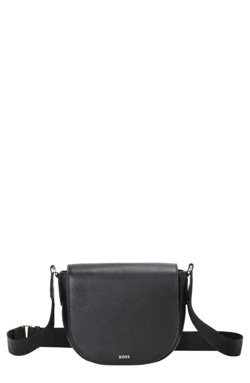 BOSS Alyce Flap Leather Crossbody Bag