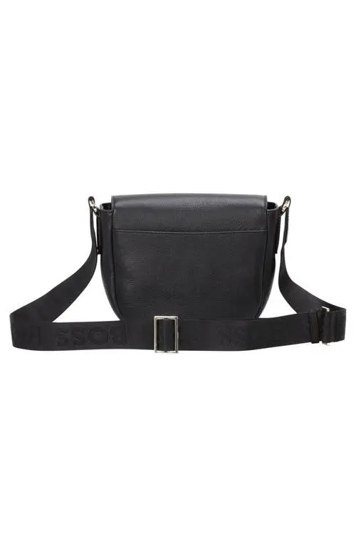 BOSS Alyce Flap Leather Crossbody Bag