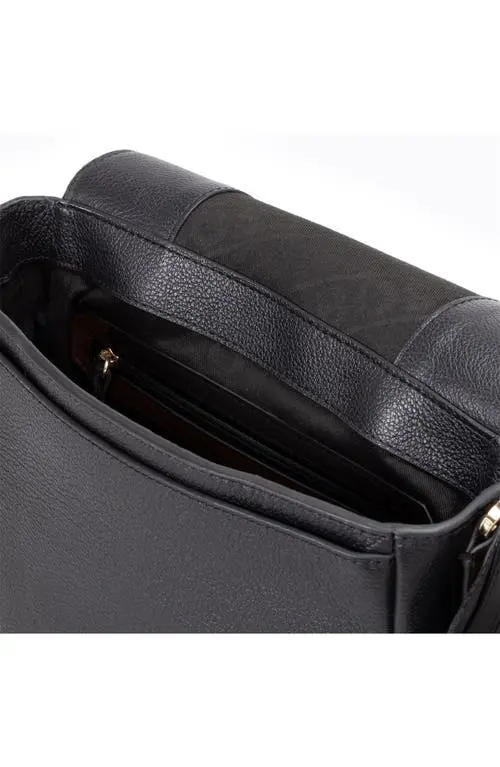 BOSS Alyce Flap Leather Crossbody Bag