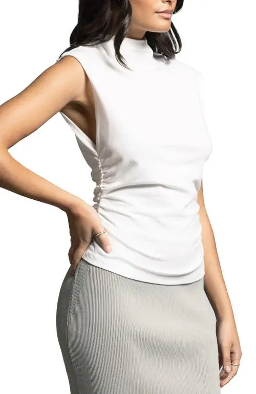 WEEKEND LOS ANGELES Simone Stretch Pima Cotton Top - Blanc