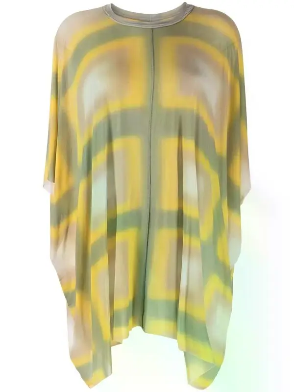 Rick Owens Minerva Draped Geometric-print Top
