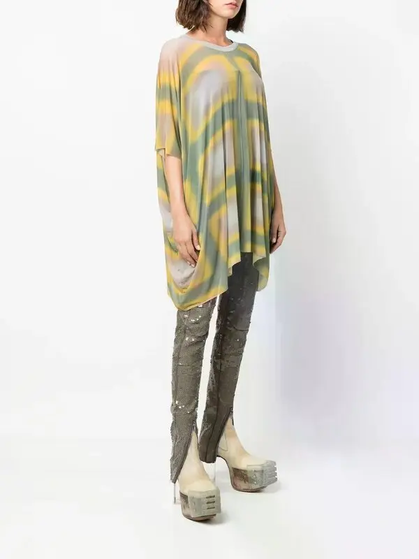 Rick Owens Minerva Draped Geometric-print Top