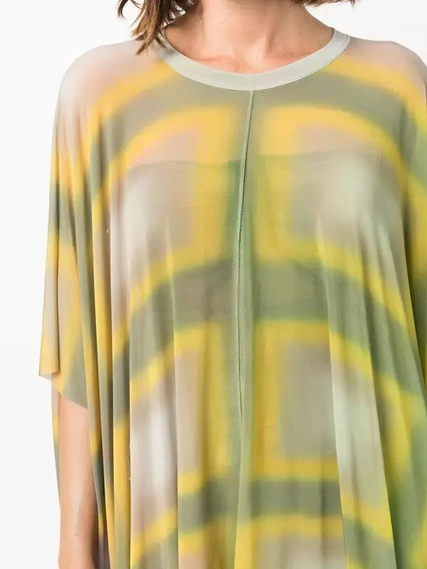 Rick Owens Minerva Draped Geometric-print Top