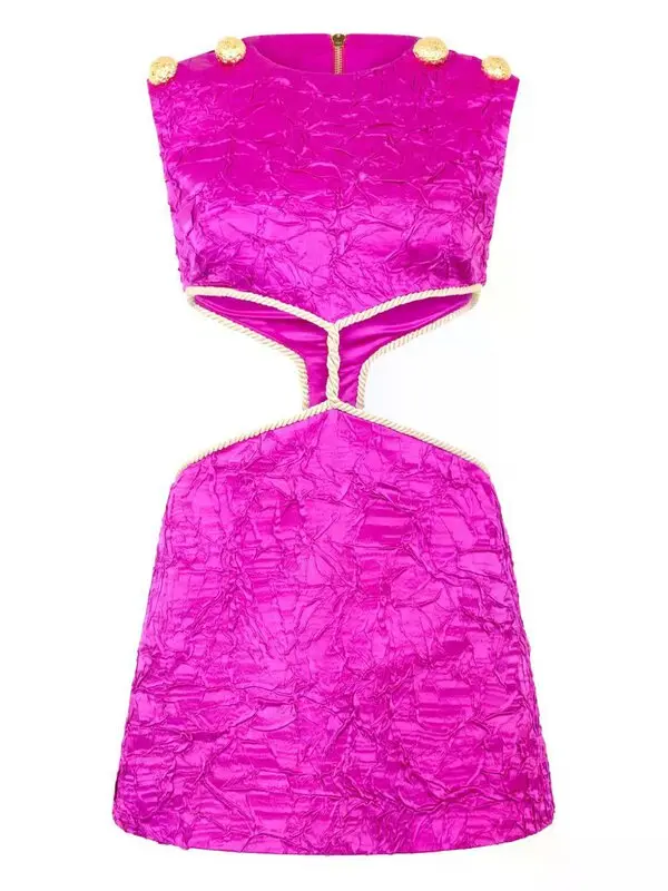 Roberto Cavalli Crinkled Mini Dress - Pink