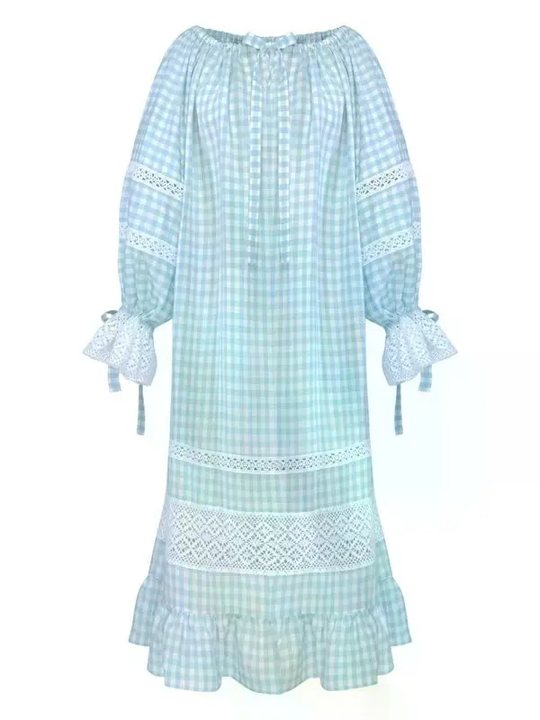 Sleeper Checked Midi Dress - Blue