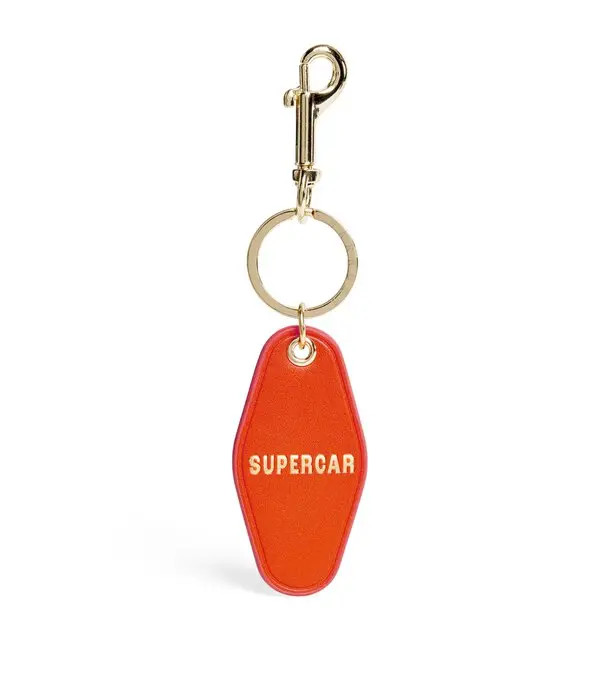 Harrods Leather Supercar Keyring - Red