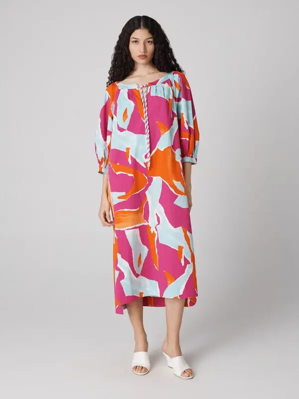 Diane Von Furstenberg Rhodes Cotton Midi Dress In Giant Island