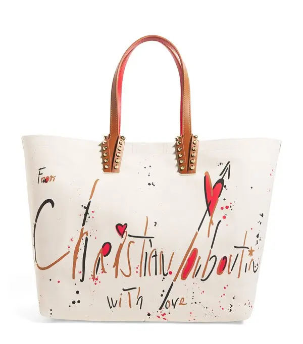 CHRISTIAN LOUBOUTIN Large Canvas Cabata Beach Bag - Beige
