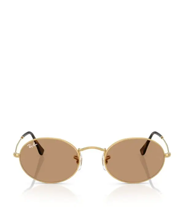 Ray-ban Oval Metal Sunglasses - Gold