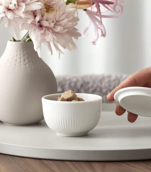 VILLEROY & BOCH Porcelain Afina Sugar Bowl With Lid - White