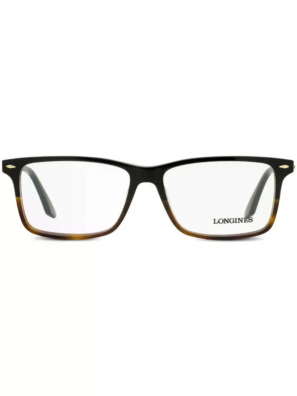 LONGINES Two-tone Rectangle-frame Glasses - Black