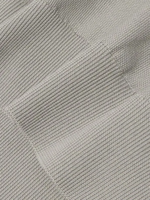 Loro Piana Cotton And Silk-blend Piqué Sweater - Gray