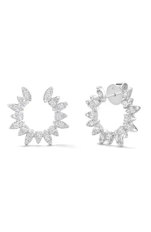 Hearts On Fire Diamond Sunburst Earrings - White Gold