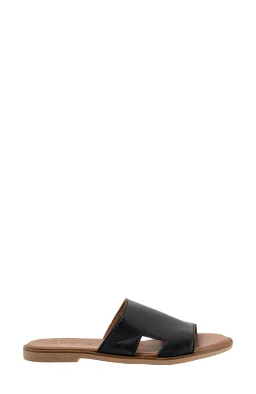 BUENO Hendrix Leather Slide Sandal - Black