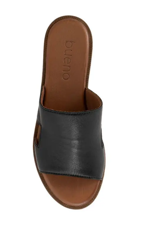 BUENO Hendrix Leather Slide Sandal - Black