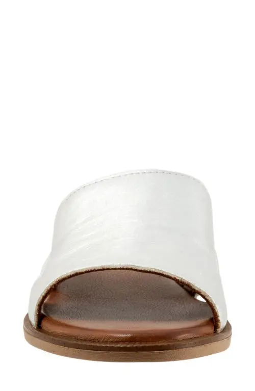 BUENO Hendrix Leather Slide Sandal - Dark Silver