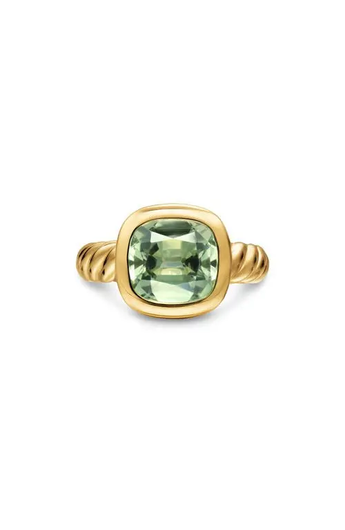 David Yurman Dy Mercer® Stone Ring In 18k Yellow Gold With Prasiolite - New Prasiolite