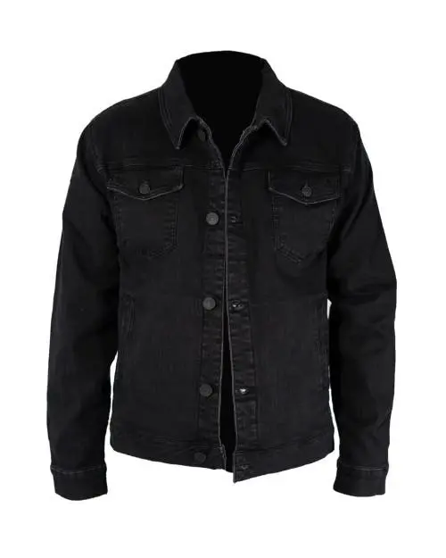 JACK OF SPADES Stretch Denim Jacket - Jet Black