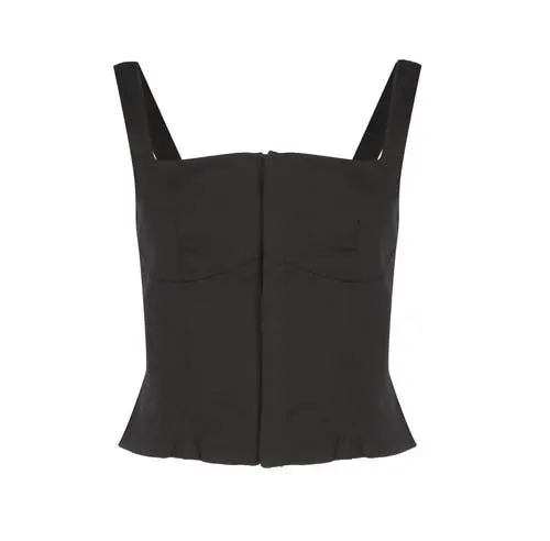 PRIME OF LIME Structured Top With Square Neckline - Black
