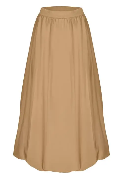 PRIME OF LIME Lizzie Midi Bubble Skirt - Brown