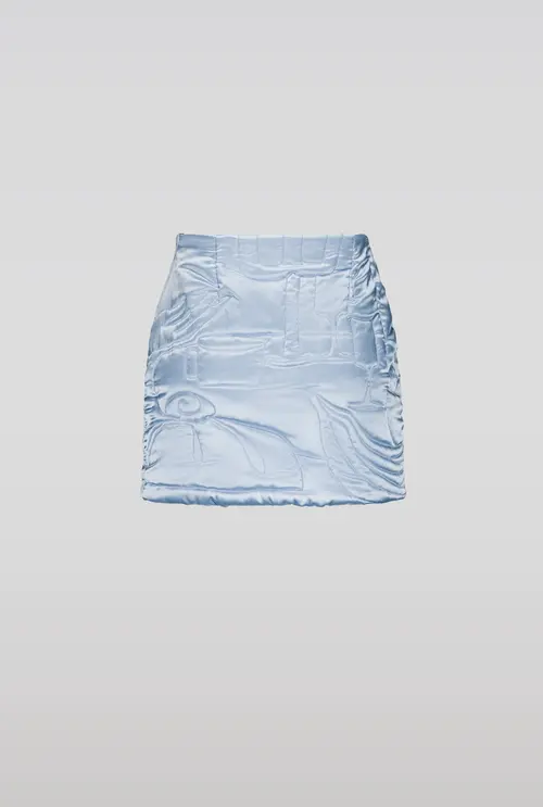 SAEMDI Padded Embroidered Mini Skirt