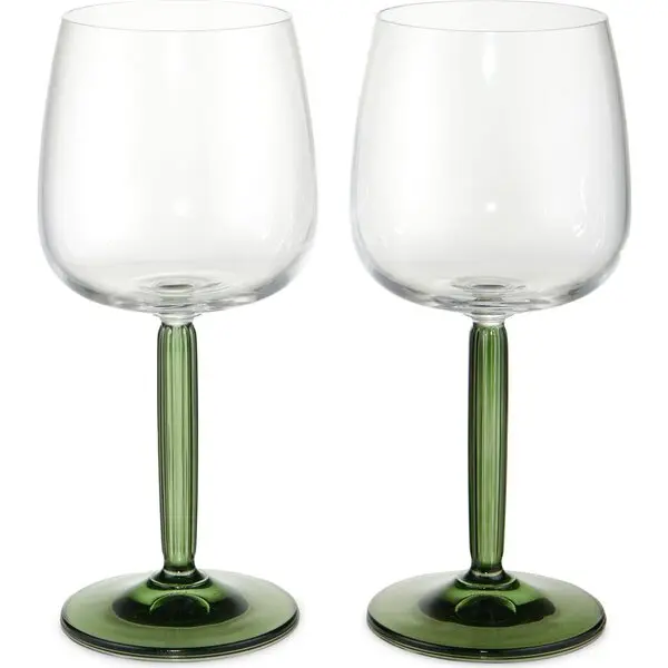 KAHLER Hammershøi Set Of 2 White Wine Glasses - Green