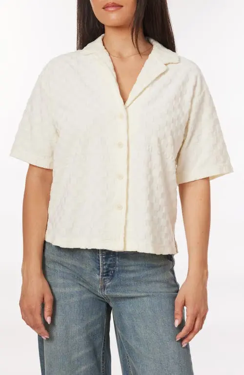 Scotch & Soda Terry Cloth Camp Shirt - Soft Ice
